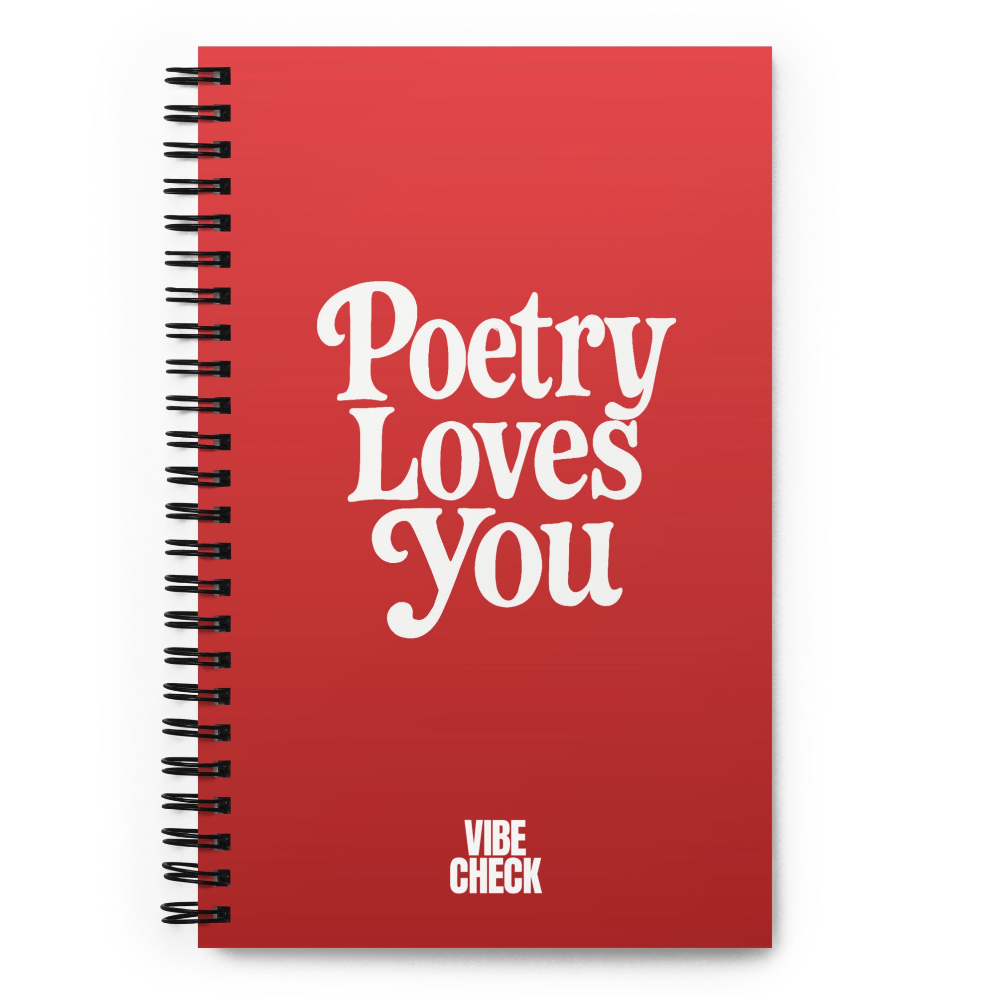 Vibe Check: Red Poetry Loves You Spiral Notebook | PodSwag