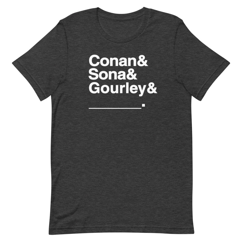Conan O'Brien Needs A Friend: Conan & Sona & Gourley & You T-shirt (Bl